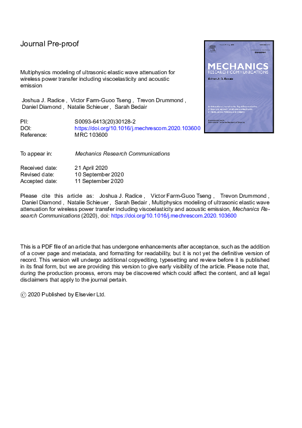 (PDF) Multiphysics modeling of ultrasonic elastic wave attenuation for ...