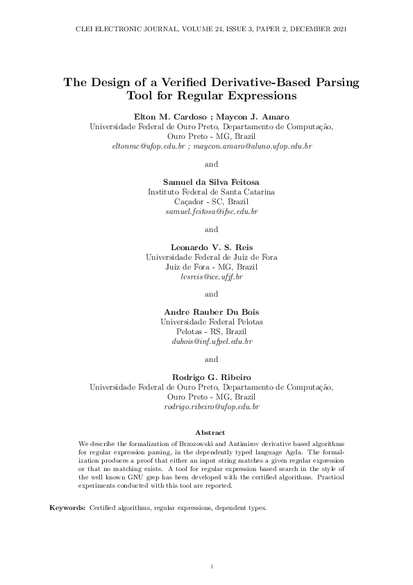 (PDF) The Design of a Verified Derivative-Based Parsing Tool for ...