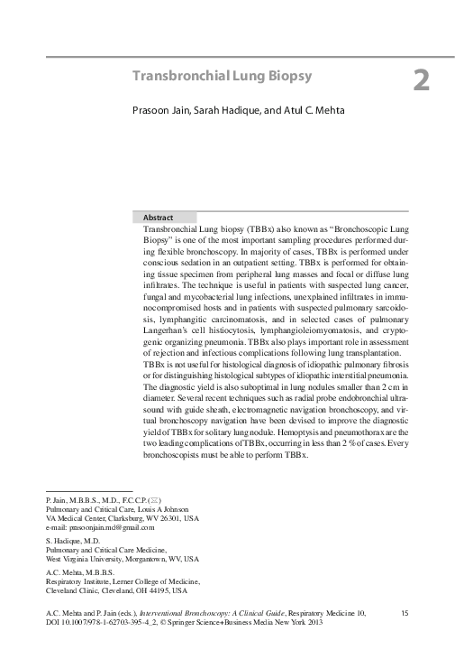 (PDF) Transbronchial Lung Biopsy