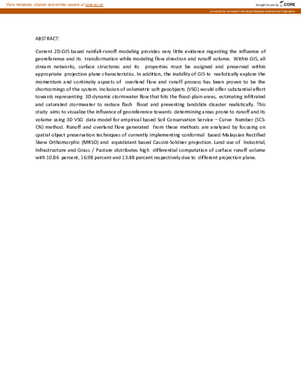 Pdf Georeference Rainfall Runoff Modeling And 3d Dynamic Simulation