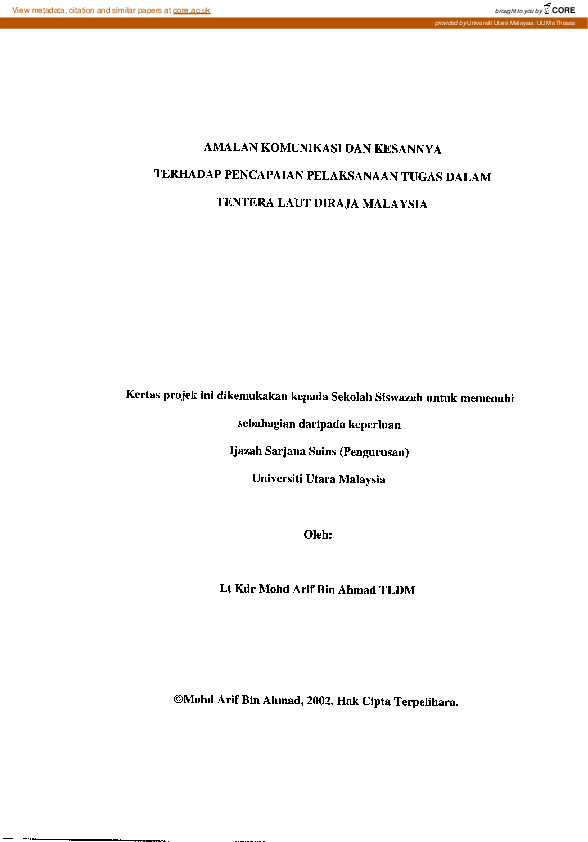 (PDF) Amalan Komunikasi Dan Kesannya Terhadap Pencapaian Pelaksanaan Tugas Dalam Tentera Laut ...