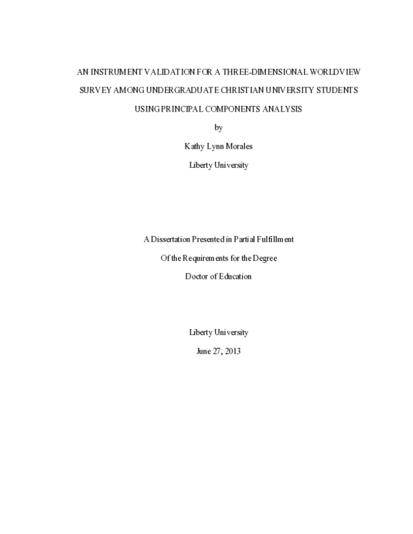 (PDF) An Instrument Validation for a Three-Dimensional Worldview Survey among Undergraduate ...