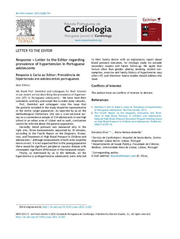 (PDF) Response – Letter to the Editor regarding prevalence of ...
