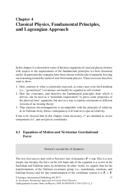 (PDF) Classical Physics, Fundamental Principles, and Lagrangian Approach