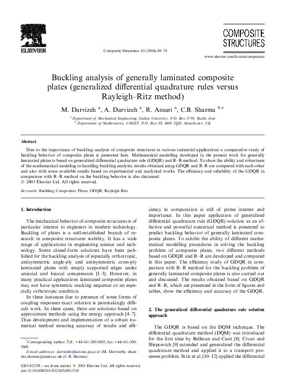 (PDF) Buckling analysis of generally laminated composite plates ...