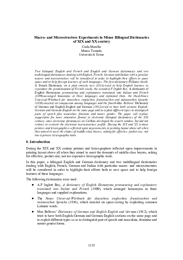 (PDF) Macro- and Microstructure Experiments in Minor Bilingual Dictionaries of XIX and XX ...