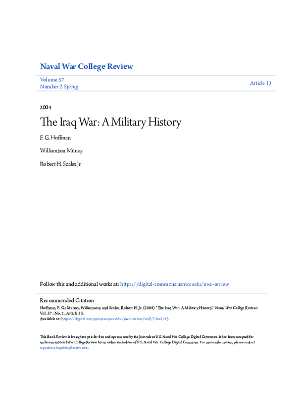 (PDF) The Iraq War: A Military History