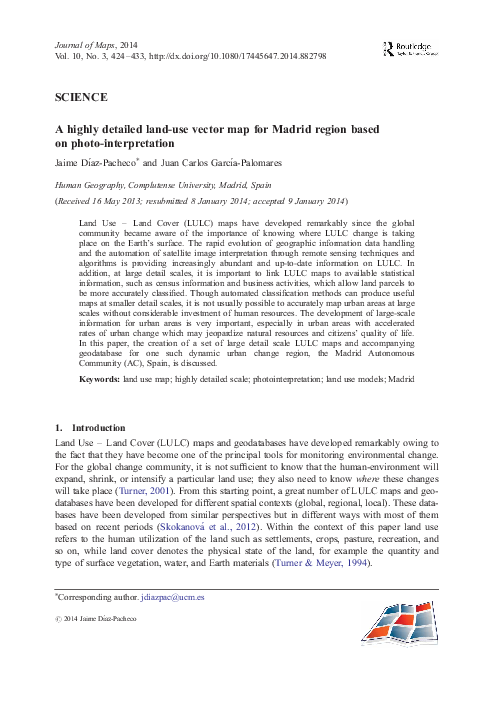 (PDF) A highly detailed land-use vector map for Madrid region based on ...