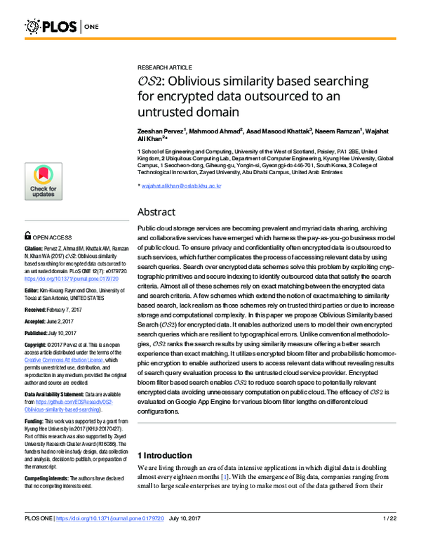 (PDF) [Formula: see text]: Oblivious similarity based searching for encrypted data outsourced to ...