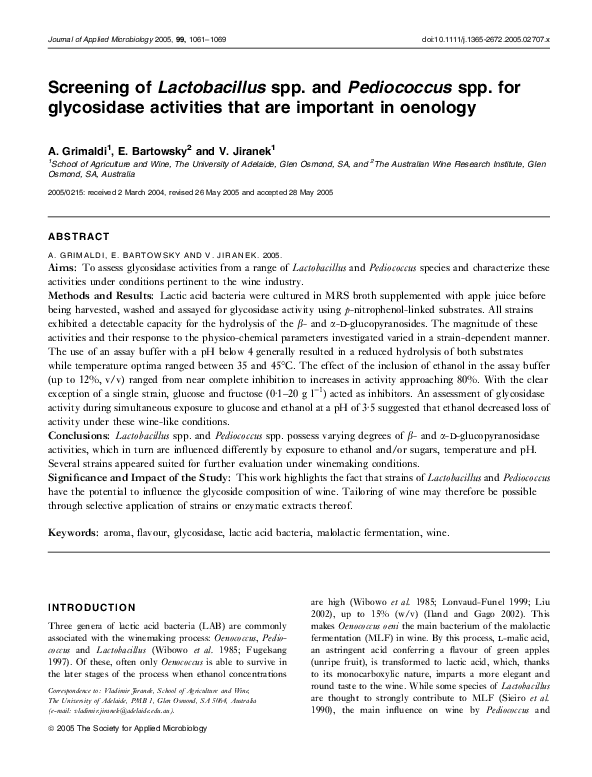 (PDF) Screening of Lactobacillus spp. and Pediococcus spp. for ...