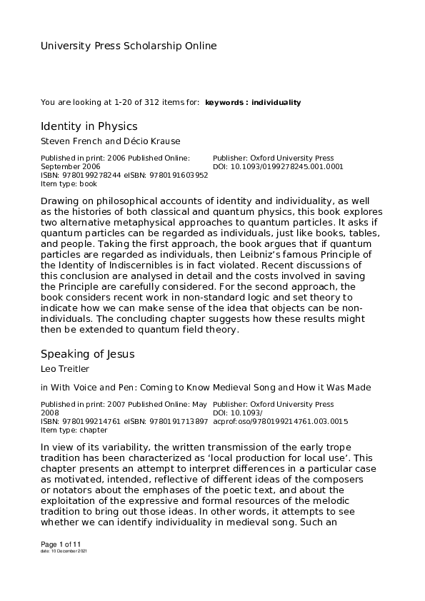 (PDF) Identity in Physics