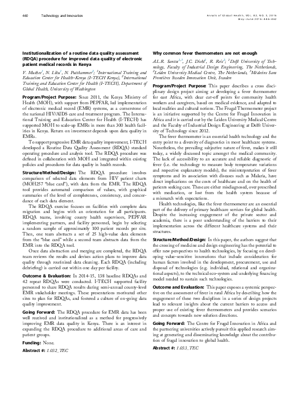 (PDF) Institutionalization of a routine data quality assessment (RDQA ...