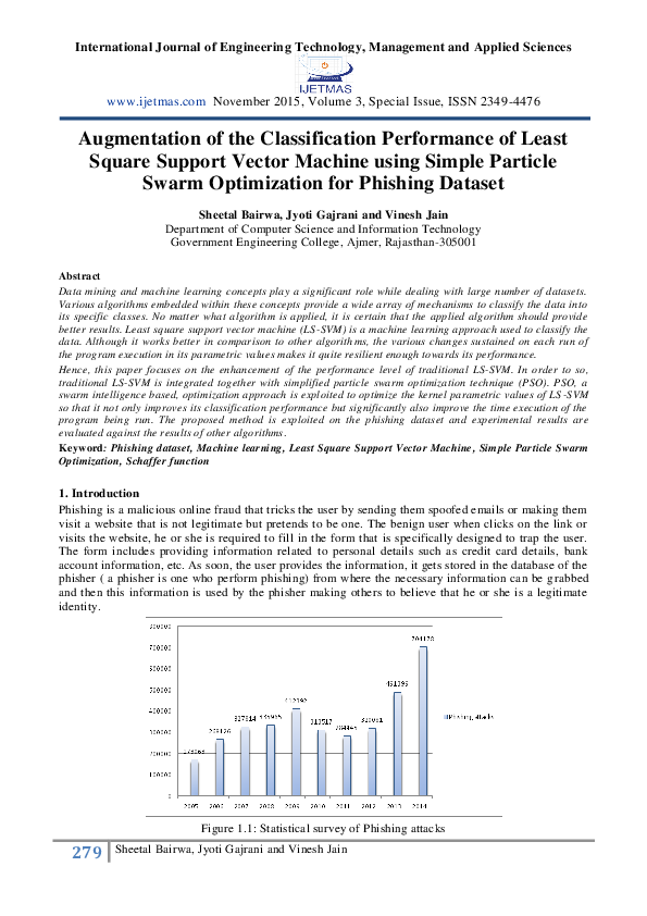 Pdf Augmentation Of The Classification Performance Of Least Square