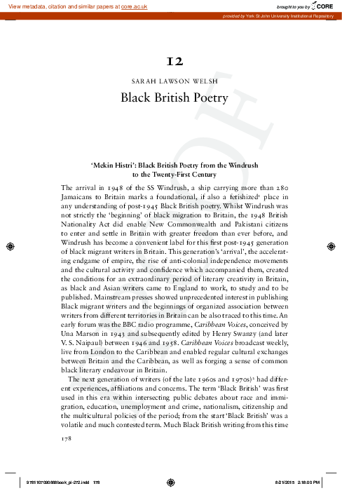(PDF) Black British Poetry