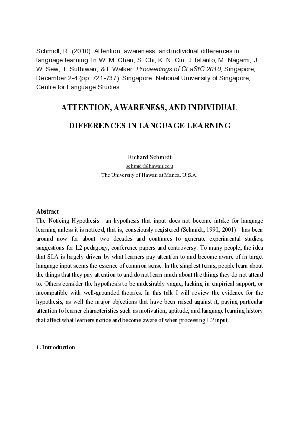 (PDF) Chapter 2. Attention, awareness, and individual differences in language learning