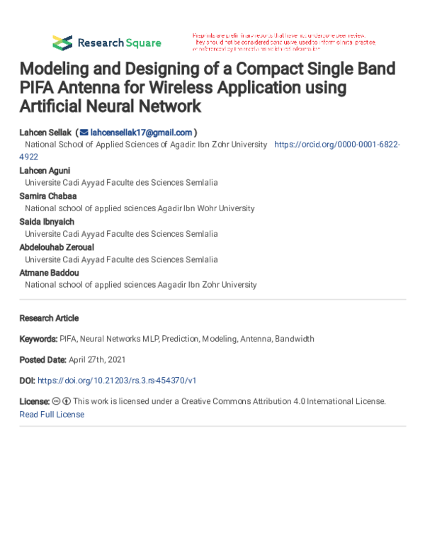 (PDF) Modeling and Designing of a Compact Single Band PIFA Antenna for Wireless Application ...