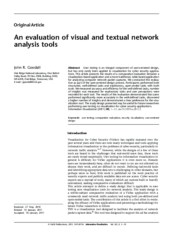 (PDF) An Evaluation of Visual and Textual Network Analysis Tools