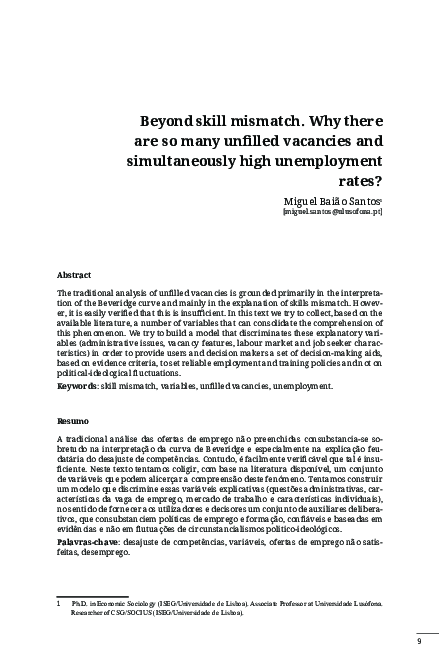 (PDF) Beyond skill mismatch. Why there are so many unfilled vacancies ...
