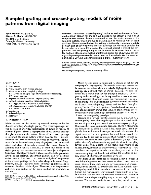 (PDF) Sampled-grating and crossed-grating models of moire patterns from ...