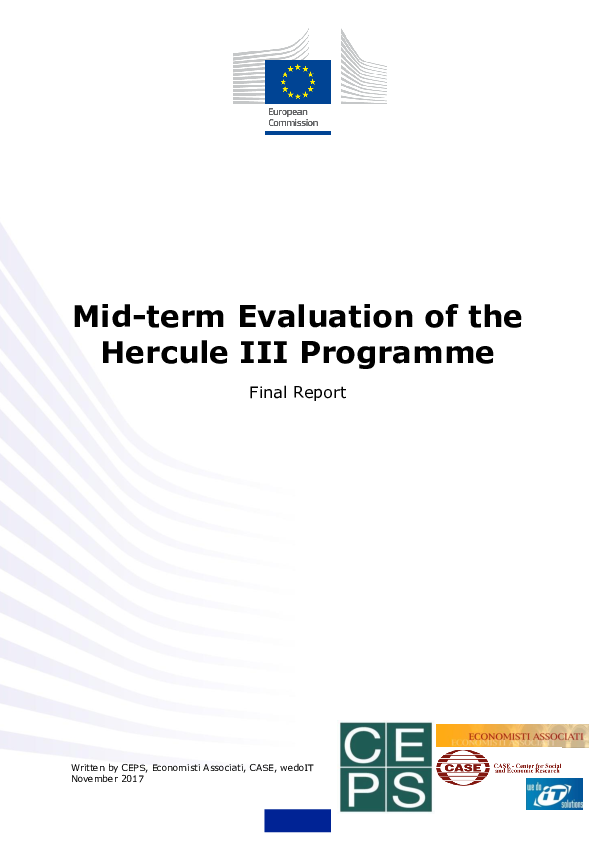 (PDF) Mid-term evaluation of the Hercule III programme. CEPS Research Report, February 2018 ...