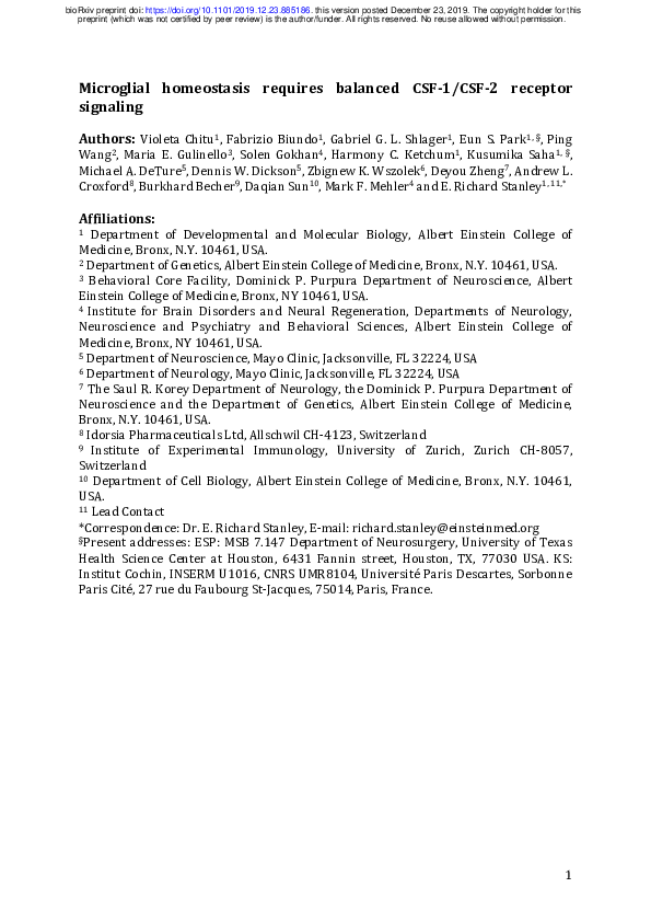 (PDF) Microglial homeostasis requires balanced CSF-1/CSF-2 receptor ...