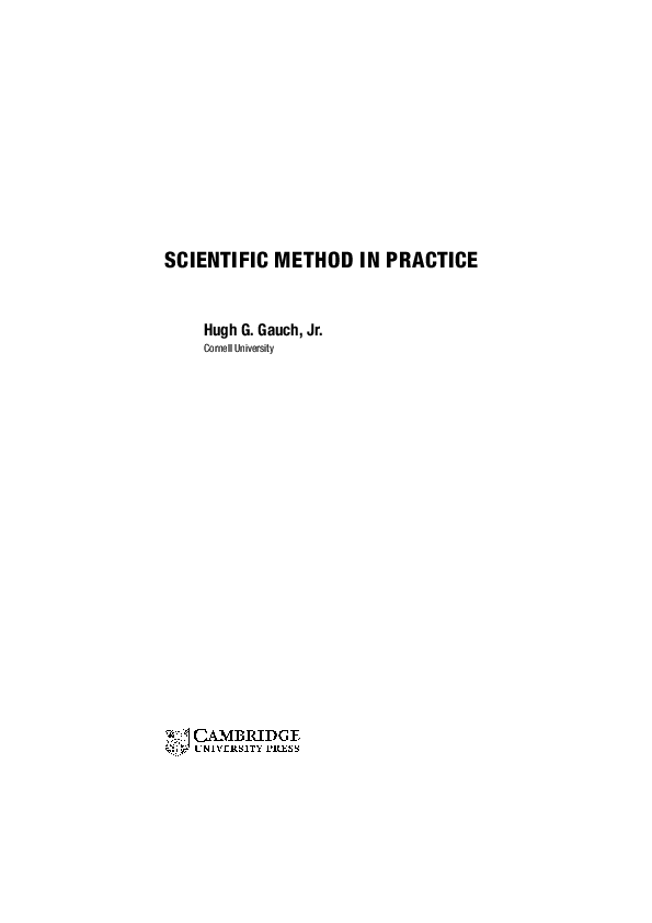 (PDF) Scientific Method in Practice