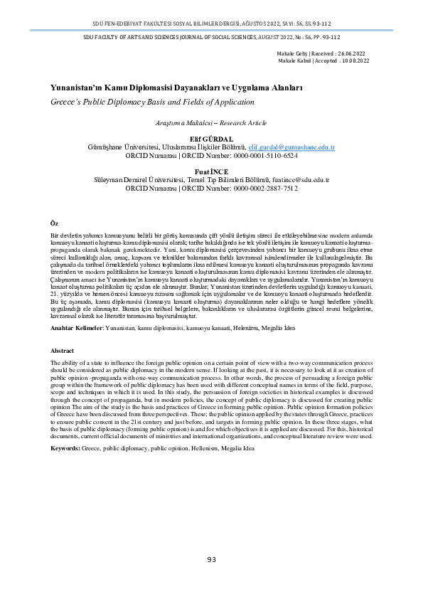 (PDF) Greece’s Public Diplomacy Basis and Fields of Application