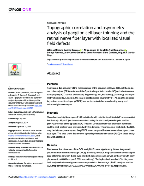 (PDF) Topographic correlation and asymmetry analysis of ganglion cell layer thinning and the ...