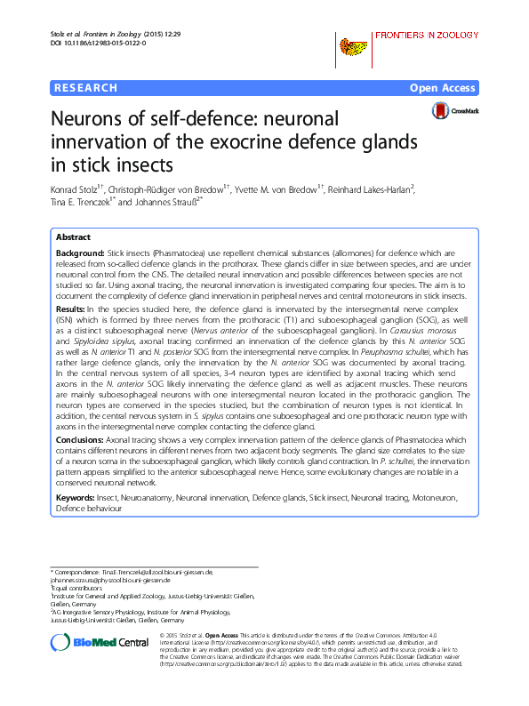 (PDF) Neurons of self-defence: neuronal innervation of the exocrine ...