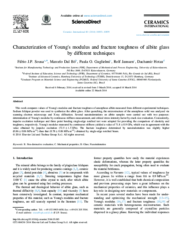 (PDF) Characterization of Young׳s modulus and fracture toughness of ...