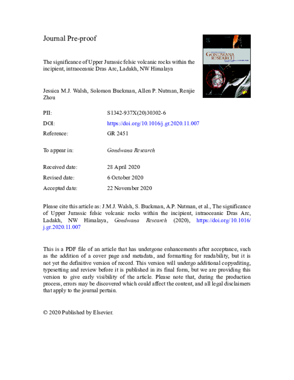 (PDF) The significance of Upper Jurassic felsic volcanic rocks within ...