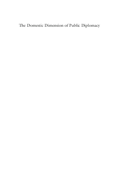 (PDF) The Domestic Dimension of Public Diplomacy
