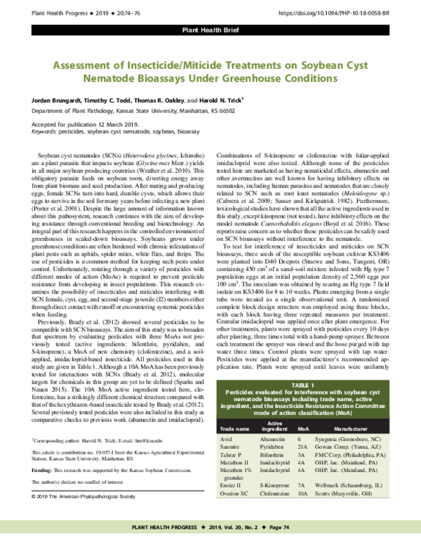 (PDF) Assessment of Insecticide/Miticide Treatments on Soybean Cyst ...