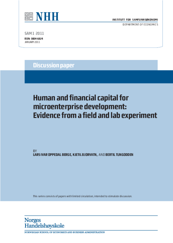(PDF) Human and Financial Capital for Microenterprise Development ...