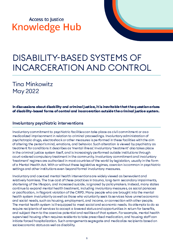 (PDF) DISABILITY-BASED SYSTEMS OF INCARCERATION AND CONTROL