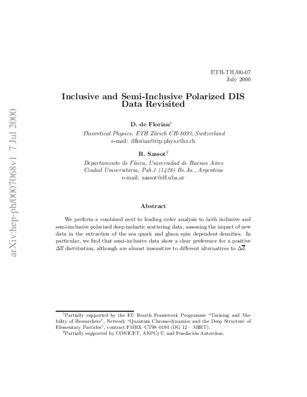(PDF) Inclusive and semi-inclusive polarized DIS data revisited