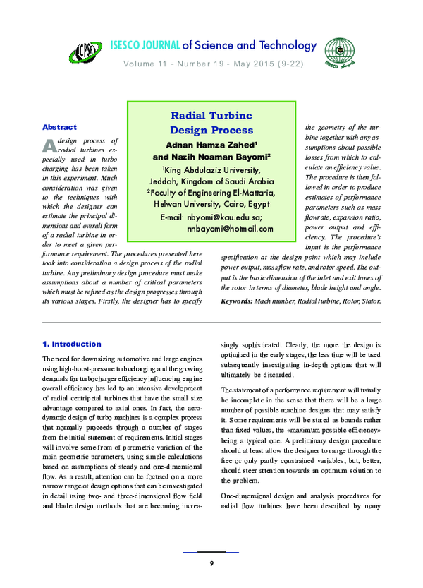 (PDF) Radial Turbine Design Process