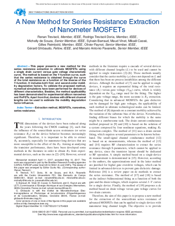 (PDF) A New Method for Series Resistance Extraction of Nanometer MOSFETs | michelly Souza ...