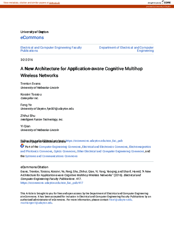 (PDF) A new architecture for application-aware cognitive multihop ...