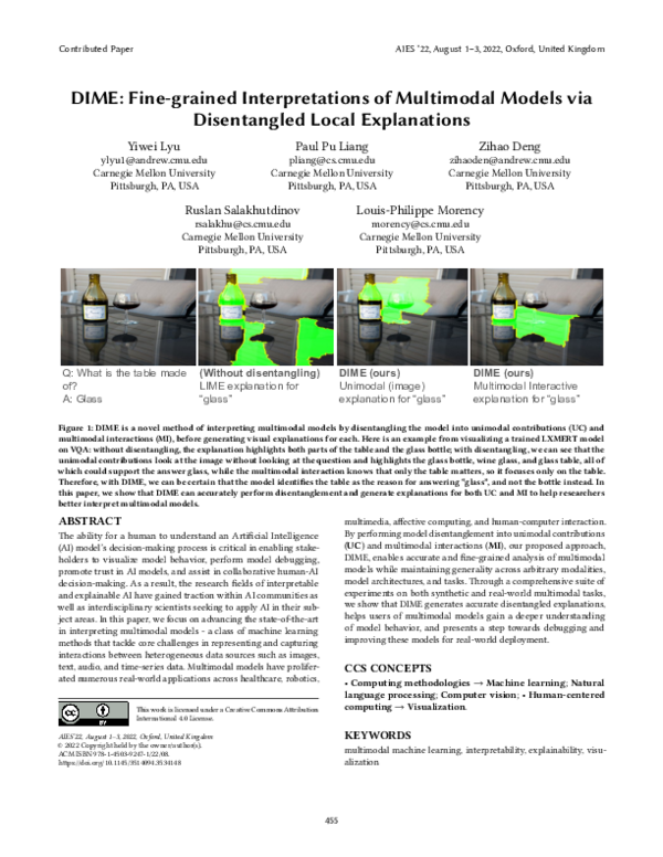 (PDF) DIME: Fine-grained Interpretations of Multimodal Models via ...