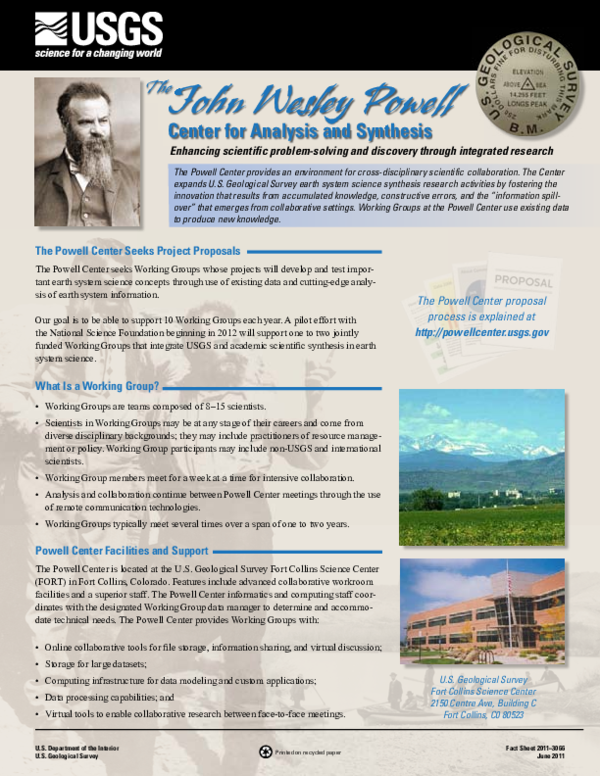 (PDF) The John Wesley Powell Center for Analysis and Synthesis