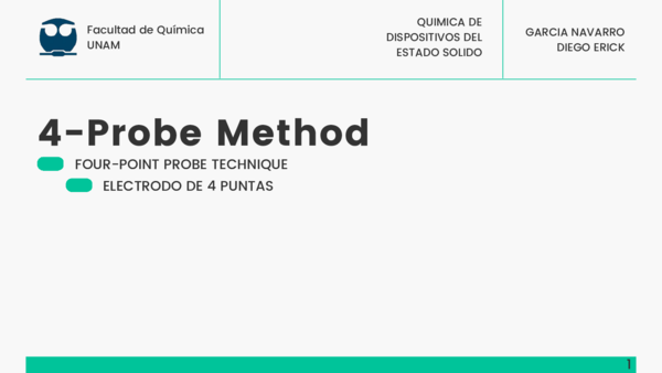 (PDF) 4-Probe Method QUIMICA DE DISPOSITIVOS DEL ESTADO SOLIDO
