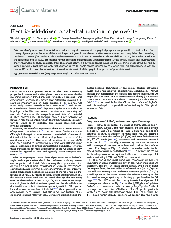 (PDF) Electric-field-driven octahedral rotation in perovskite