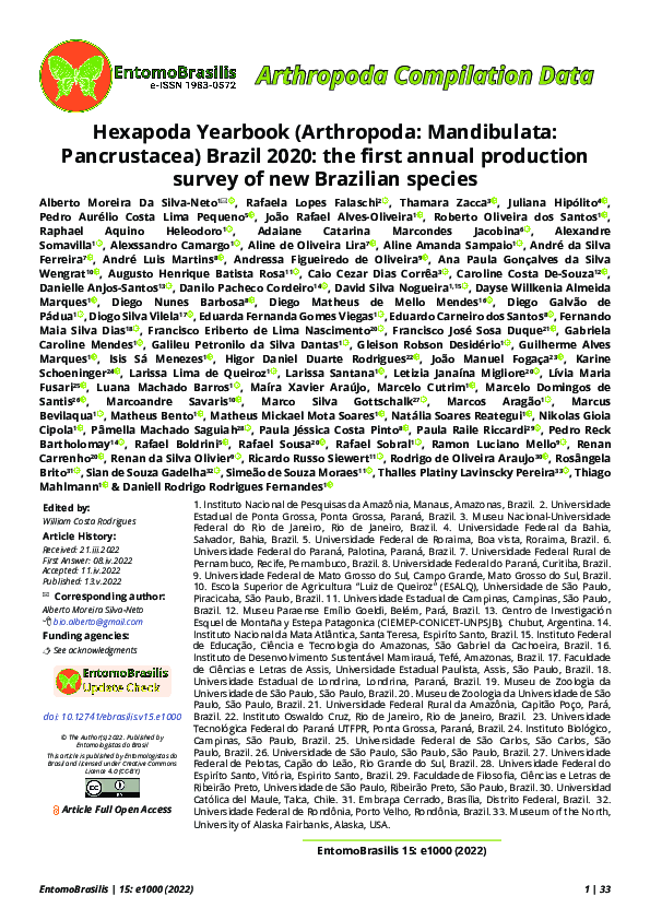 (PDF) Hexapoda Yearbook (Arthropoda: Mandibulata: Pancrustacea) Brazil ...