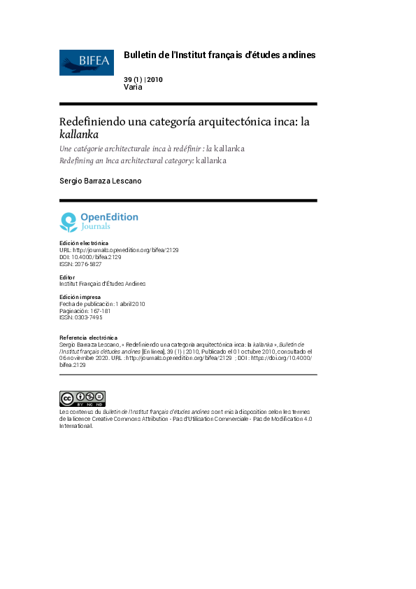 (PDF) Redefiniendo una categoría arquitectónica inca: la kallanka ...