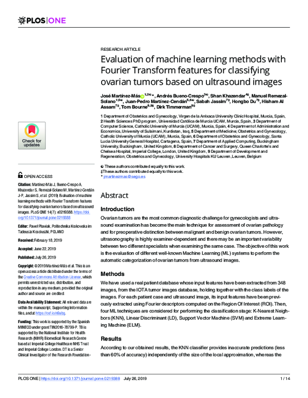 Pdf Evaluation Of Machine Learning Methods With Fourier Transform