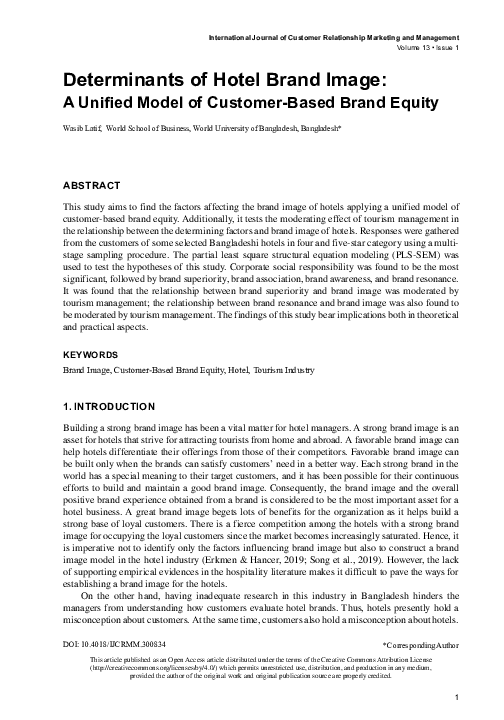 (PDF) Determinants of Hotel Brand Image