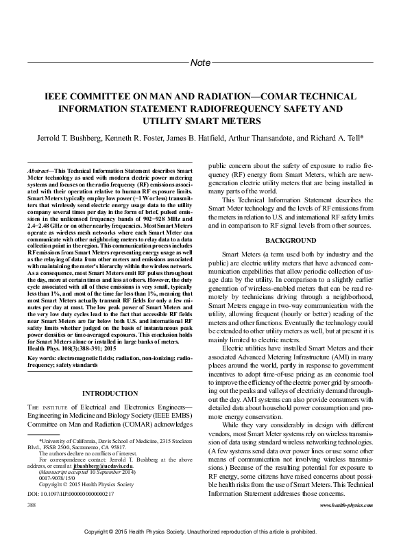 (PDF) Ieee Committee on Man and Radiation (Comar) Technical Information ...