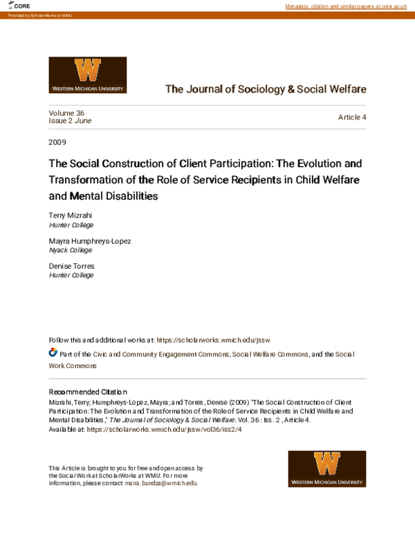(PDF) The social construction of client participation: The evolution ...