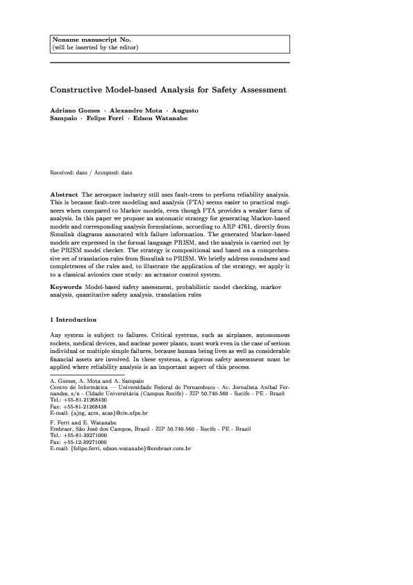 (PDF) Constructive model-based analysis for safety assessment